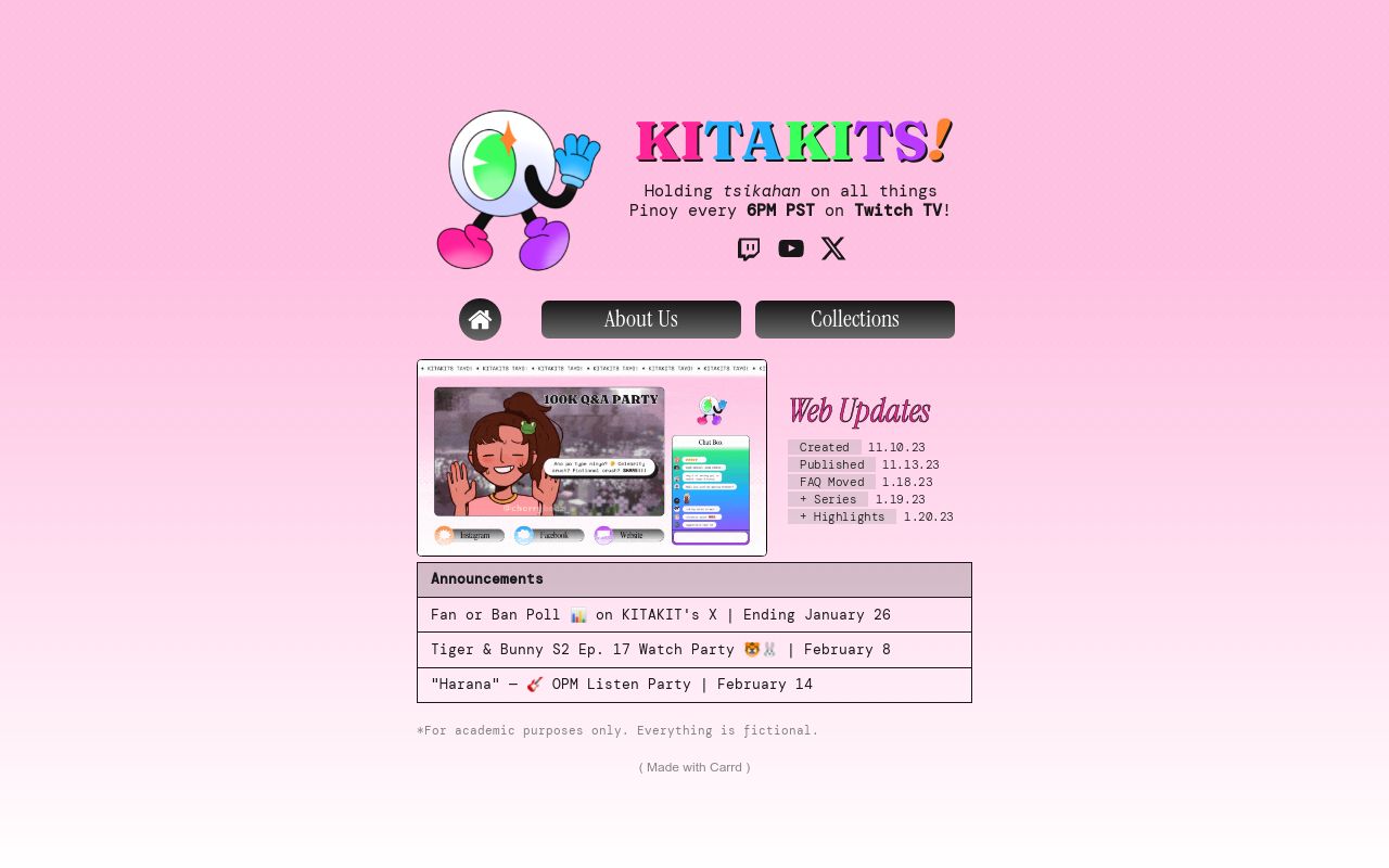 KITAKITS TAYO! Official Stream Website